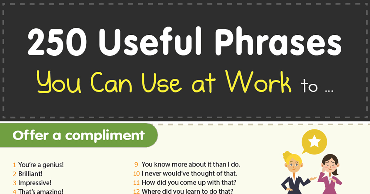 250 Useful Phrases You Can Use at Work (Infographic)